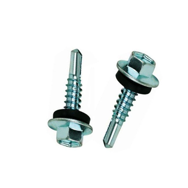 Hex flange head self drilling screw with rubber washer factory and ...